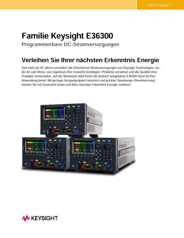 Familie Keysight E36300 PDF Asset Page | Keysight